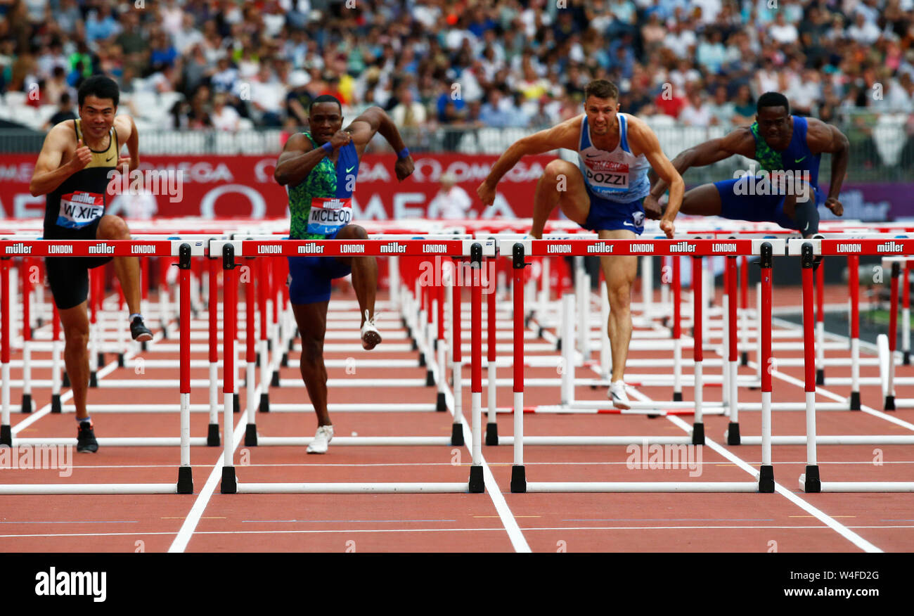 LONDON, ENGLAND. JULY 21: L-R Wenjun Xie of China, Omar McLEOD of ...