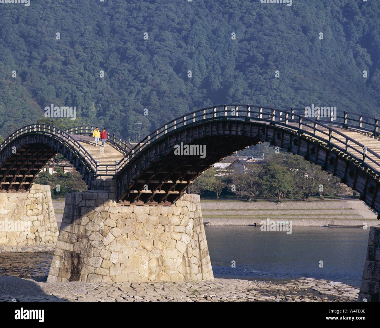 Japan, Honshu, Iwakuni,Wooden Bridge (Kintaikyo Bridge Stock Photo - Alamy