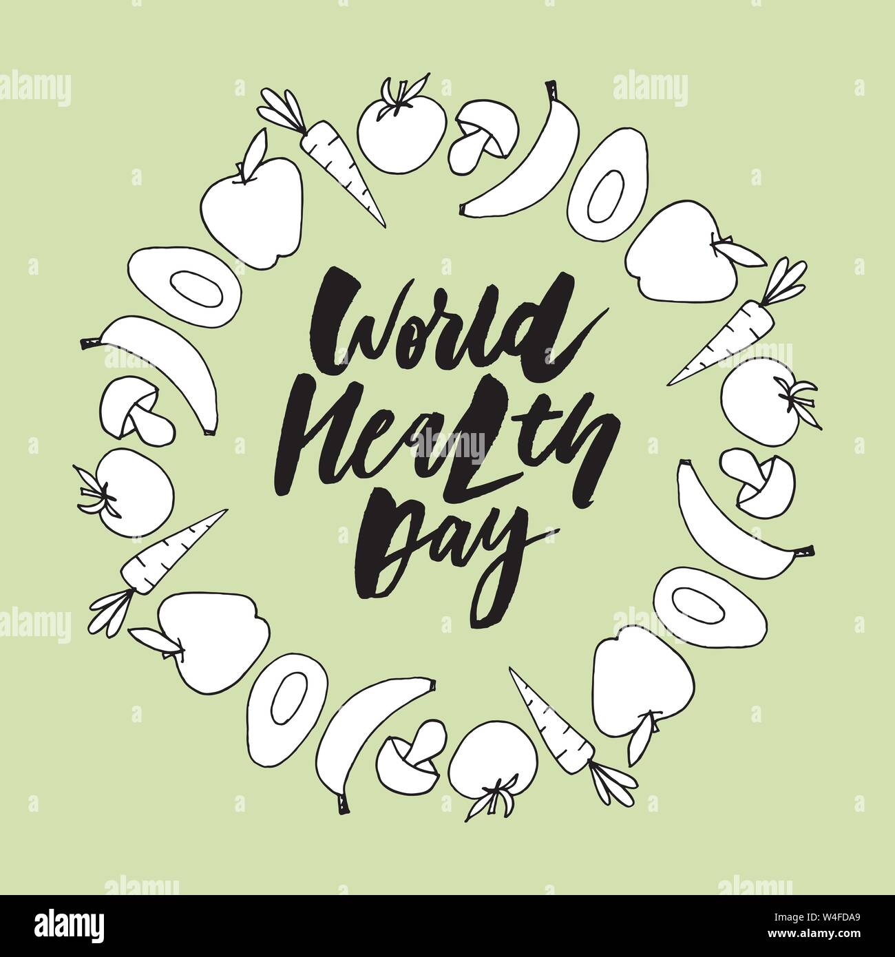 Hand sketched text 'World Health Day' on textured background ...