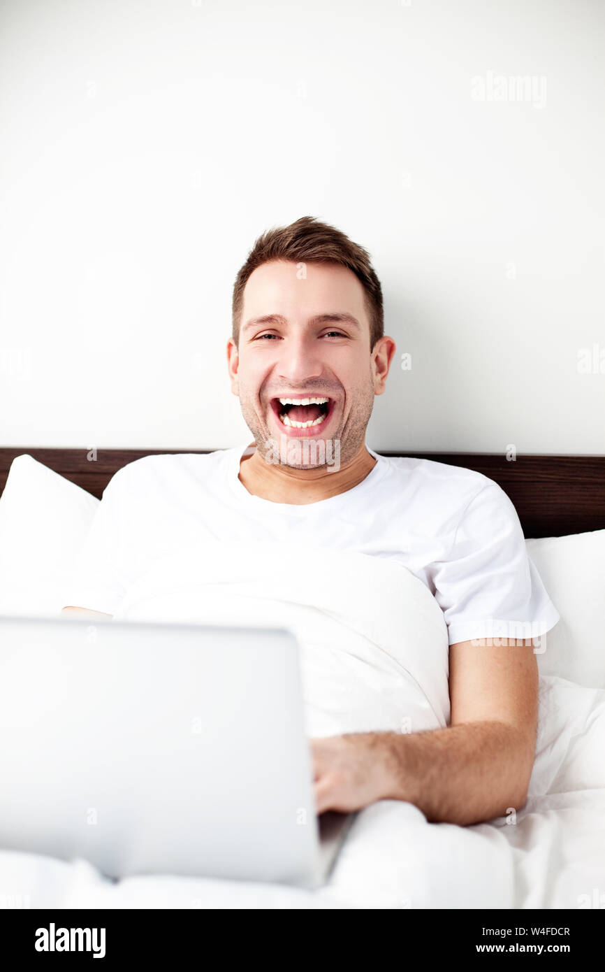One man in bed funny hi-res stock photography and images - Alamy