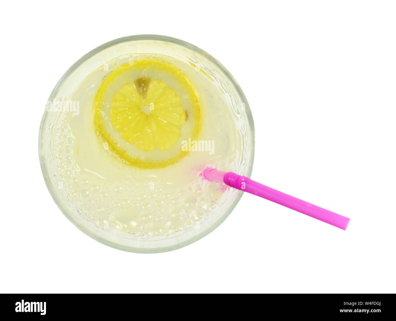 Glass of fresh lemonade on white background Stock Photo - Alamy