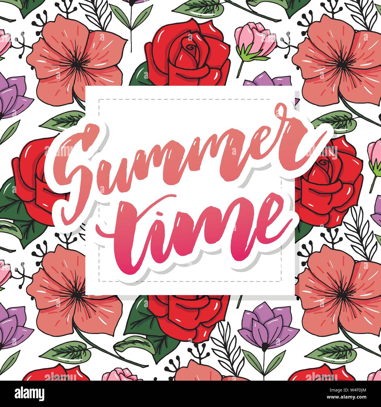 Vector illustration: Brush lettering composition of Summer Vacation ...