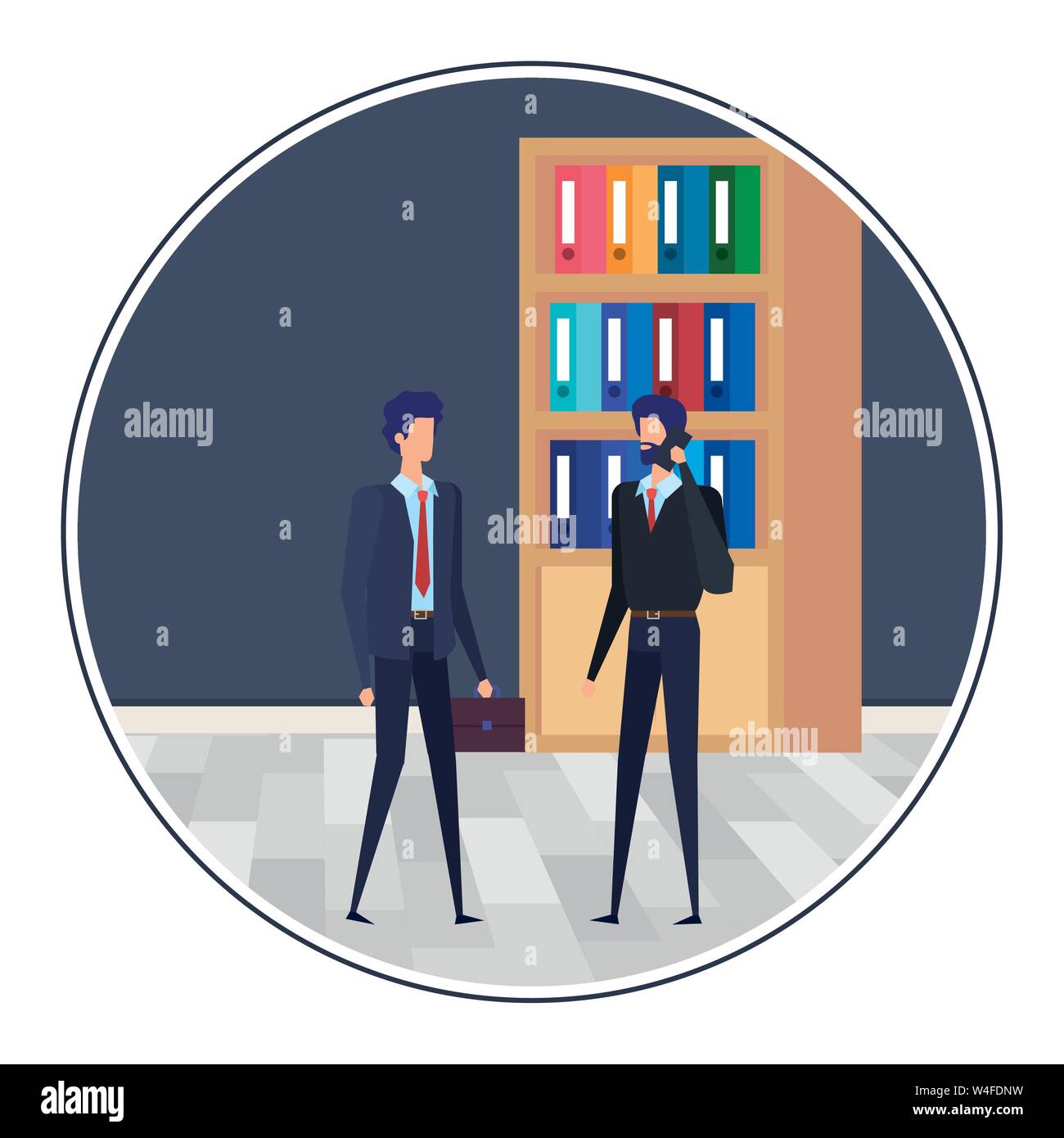 elegant businessmen in the workplace characters Stock Vector Image ...