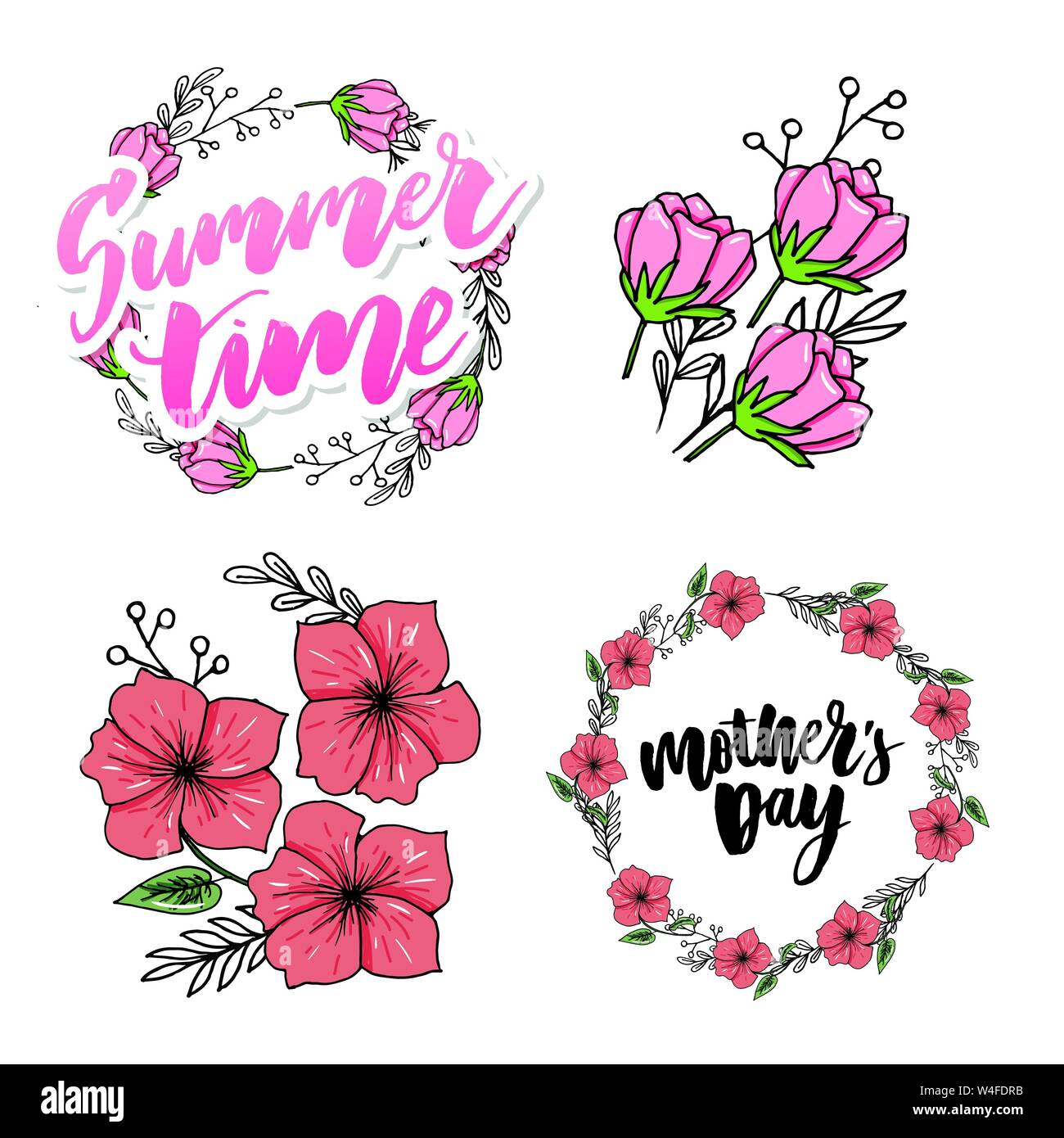 Vector illustration: Brush lettering composition of Summer Vacation ...