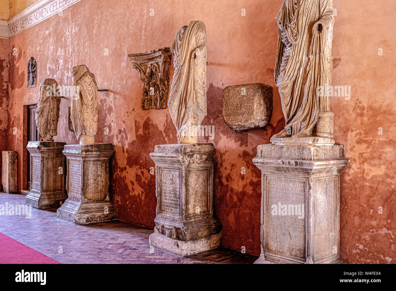 Italy Marche Osimo Statues without head in the atrium of the Osimo’s ...