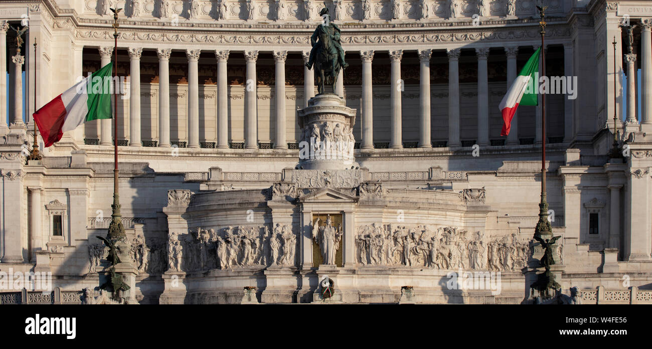 A detail of the central part of the monumental Altare della Patria ...