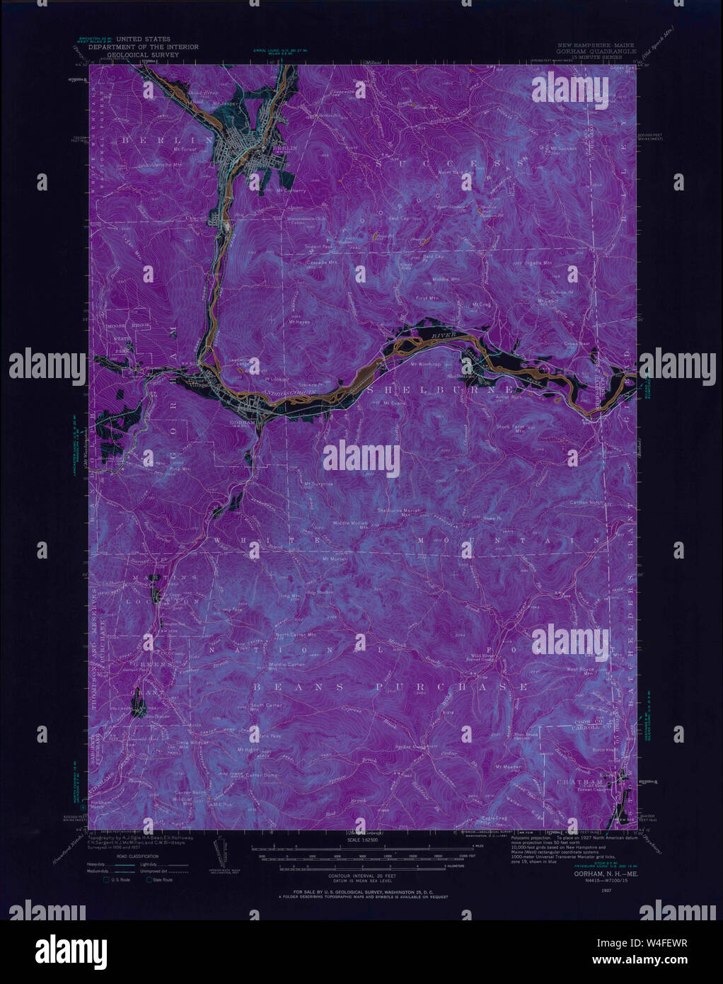 Maine USGS Historical Map Gorham 306584 1937 62500 Inversion ...