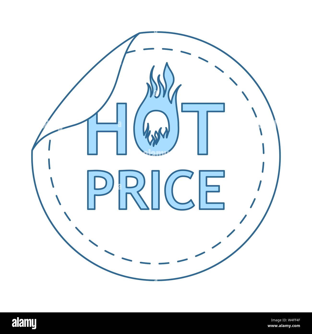 Hot Price Icon. Thin Line With Blue Fill Design. Vector Illustration ...