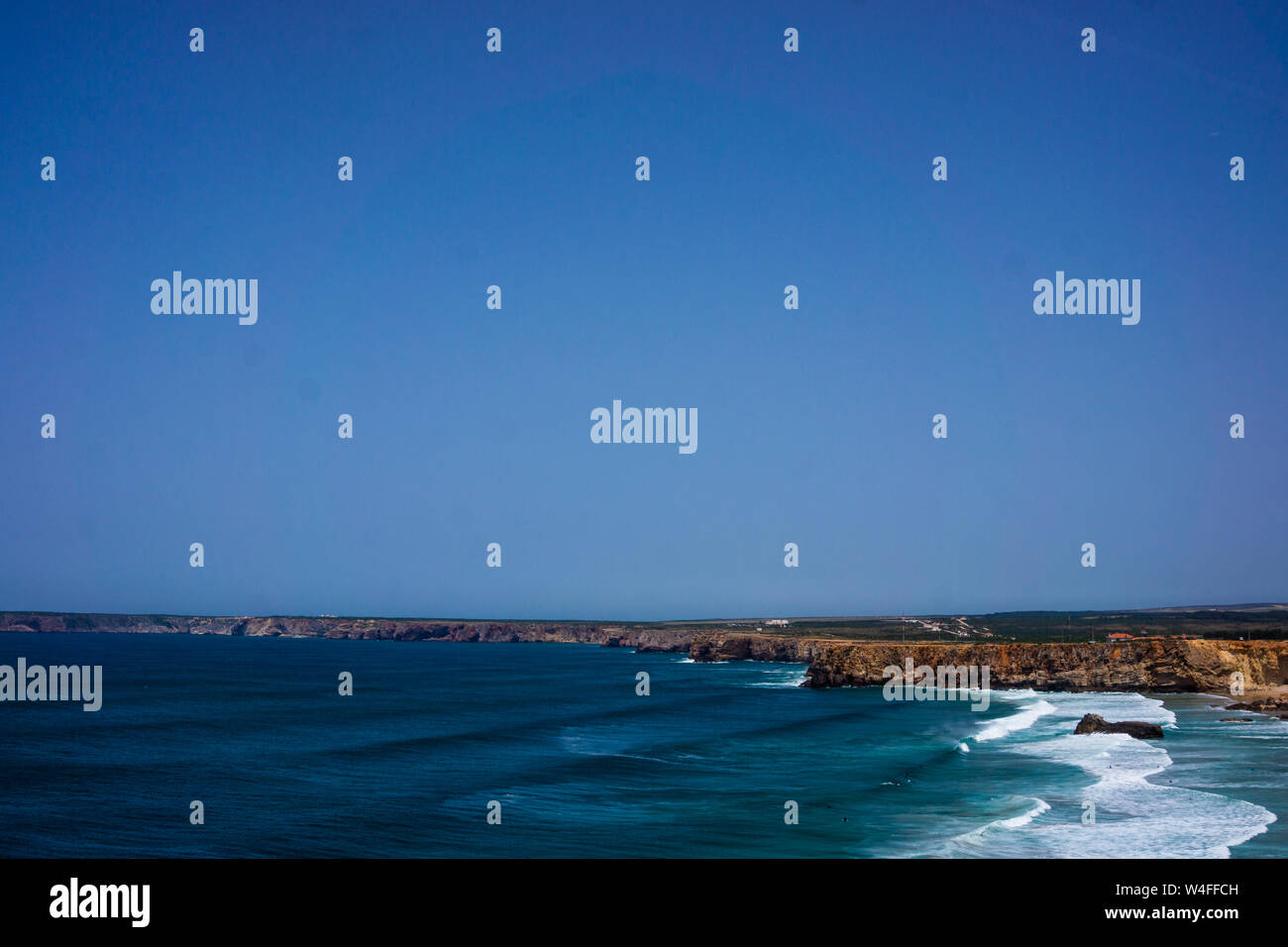 Beautiful coast of Portugal. cliff into the Atlantic Ocean Stock Photo ...
