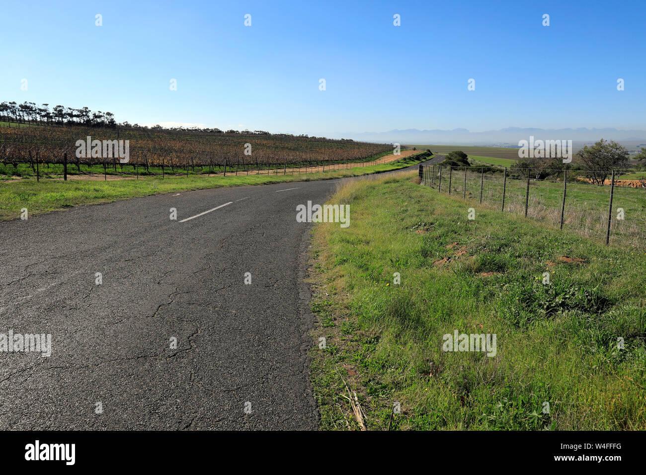 Farmland in the Boland region of the Western Cape Province of South ...