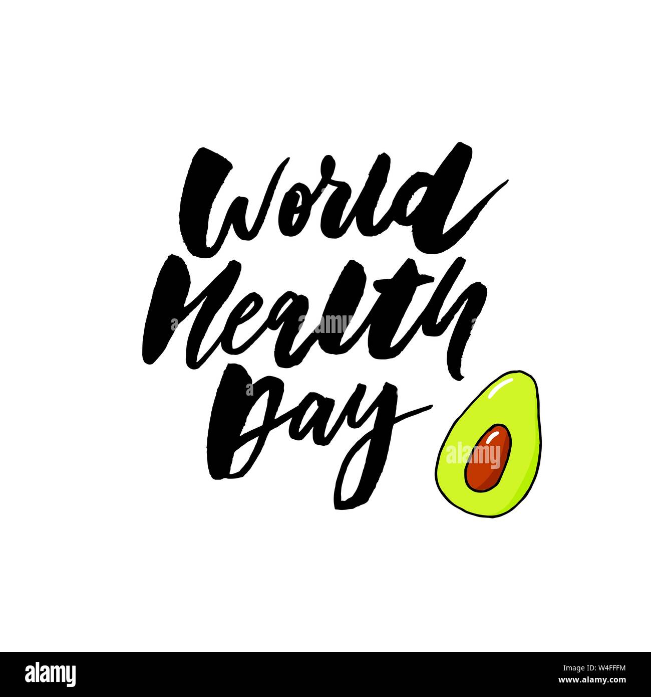 Hand sketched text 'World Health Day' on textured background ...