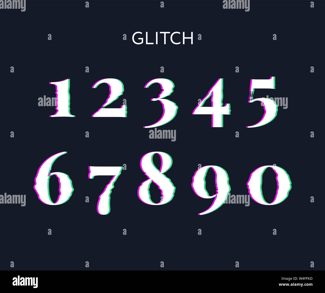 Frozen glitch screen distortion vector numbers Stock Vector Image & Art ...