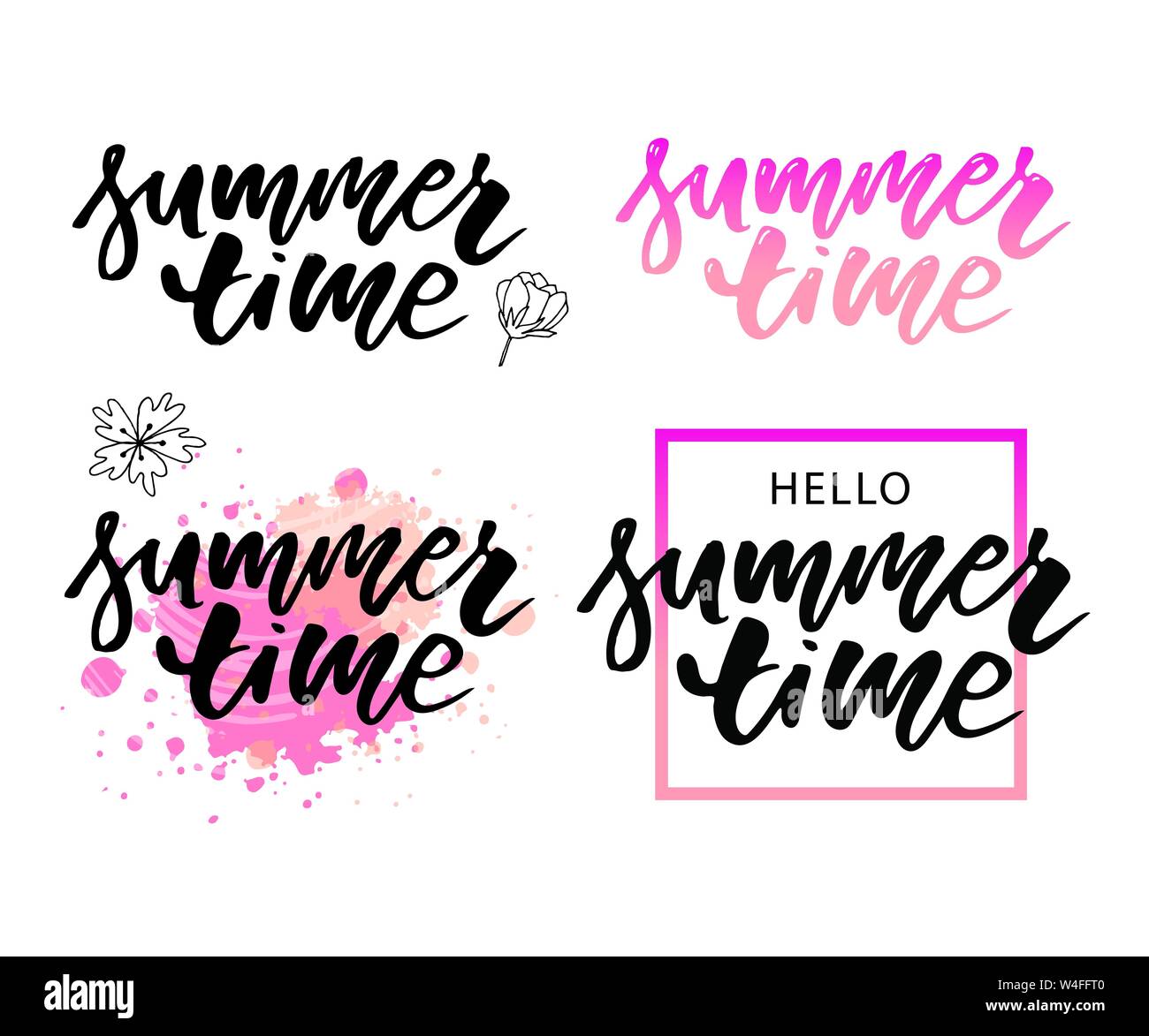 Vector illustration: Brush lettering composition of Summer Vacation ...