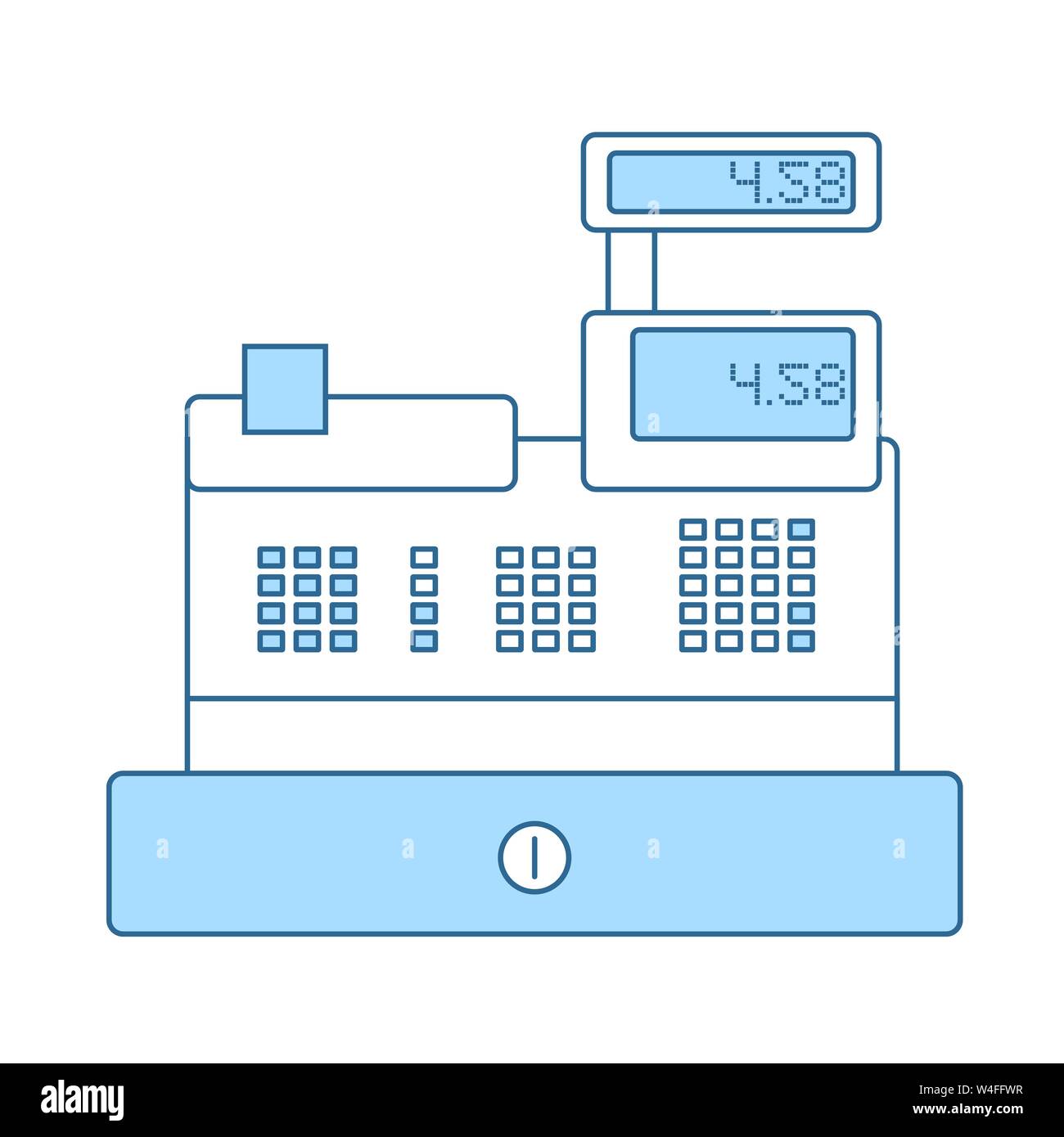 Cashier Icon. Thin Line With Blue Fill Design. Vector Illustration ...