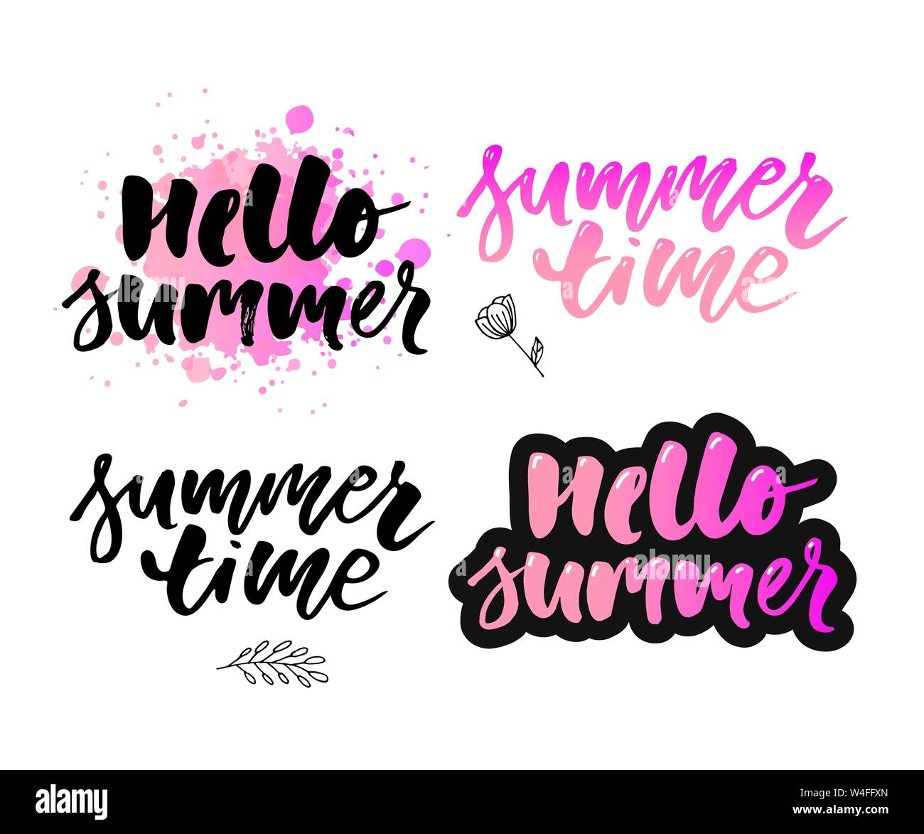 Vector illustration: Brush lettering composition of Summer Vacation ...