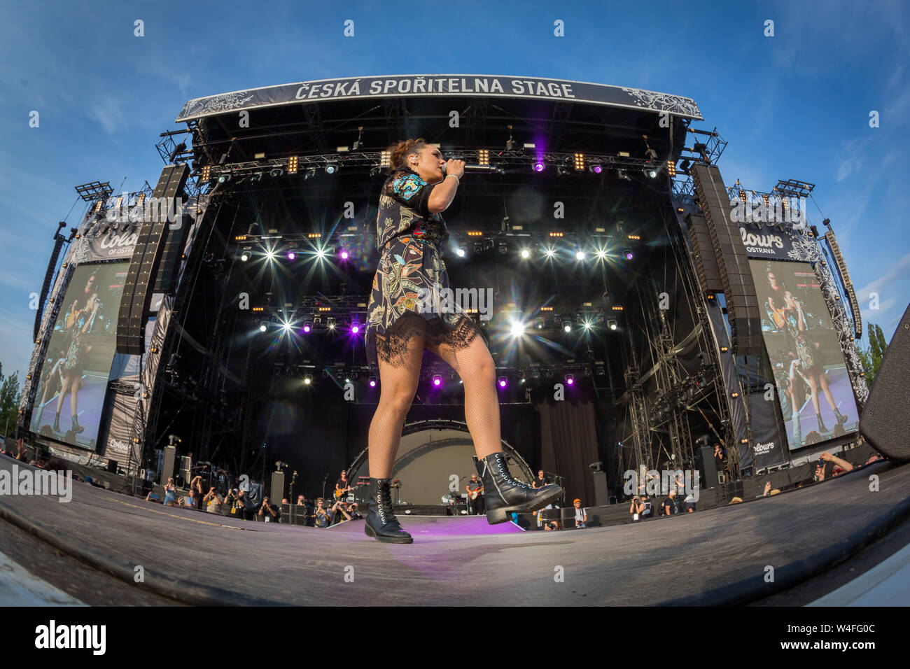 French singer Zaz performs during the Colours of Ostrava 2019 ...