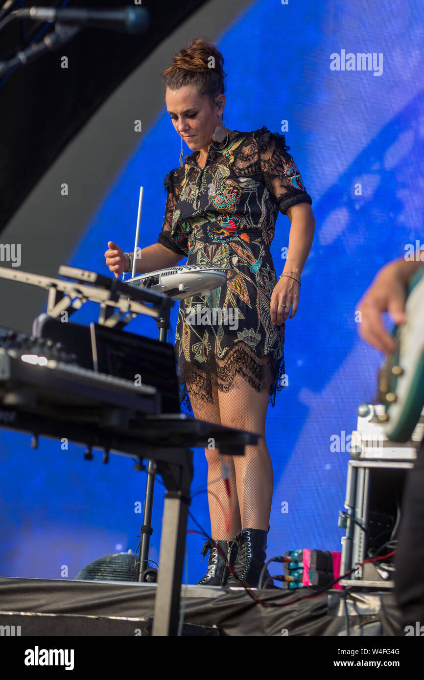 French singer Zaz performs during the Colours of Ostrava 2019 ...