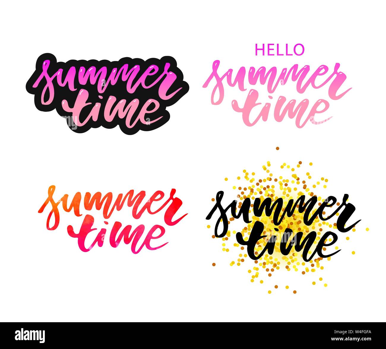 Vector illustration: Brush lettering composition of Summer Vacation ...