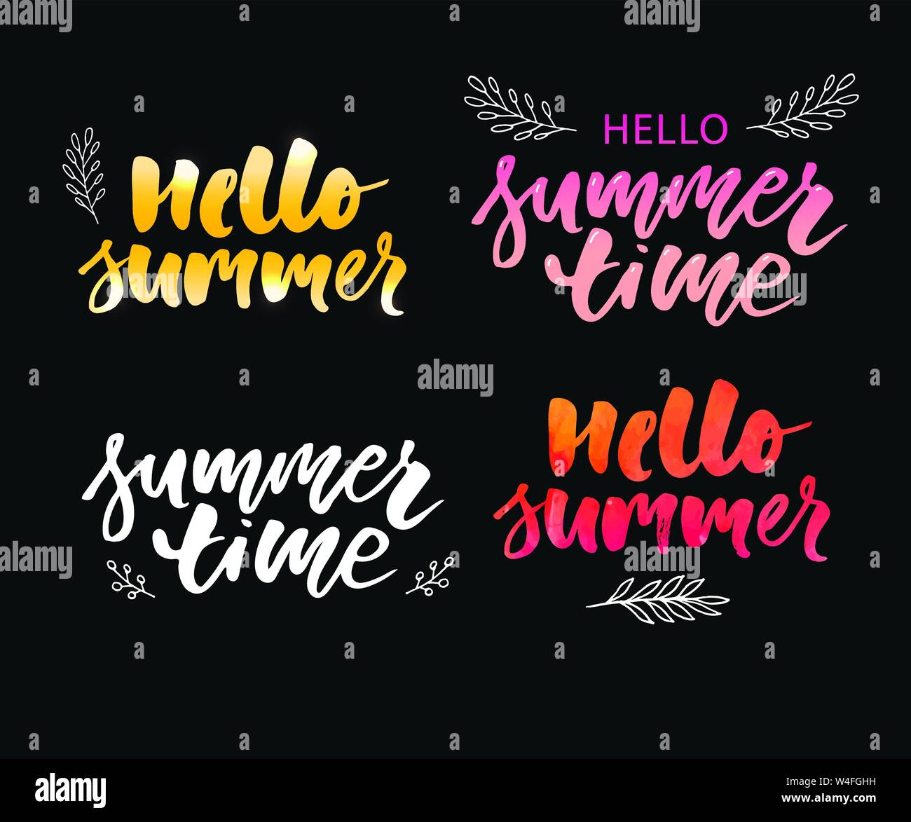 Vector illustration: Brush lettering composition of Summer Vacation ...