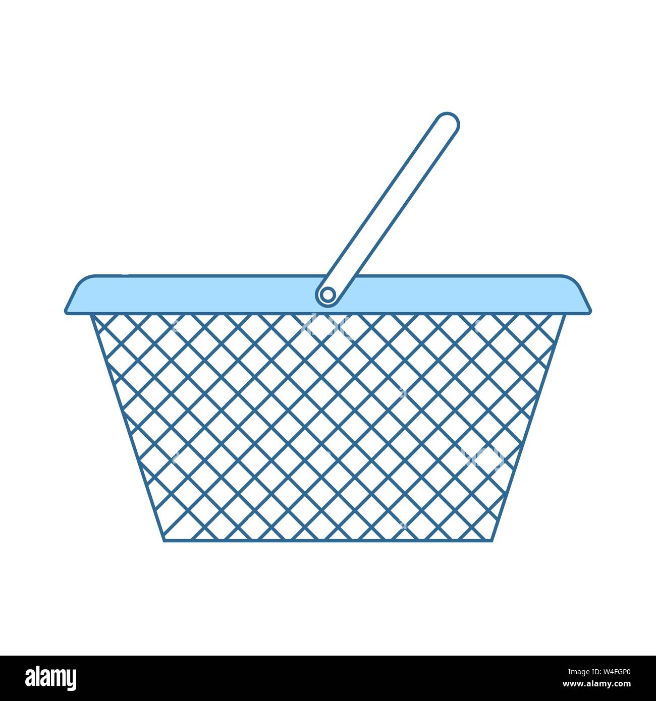 Shopping Basket Icon. Thin Line With Blue Fill Design. Vector ...