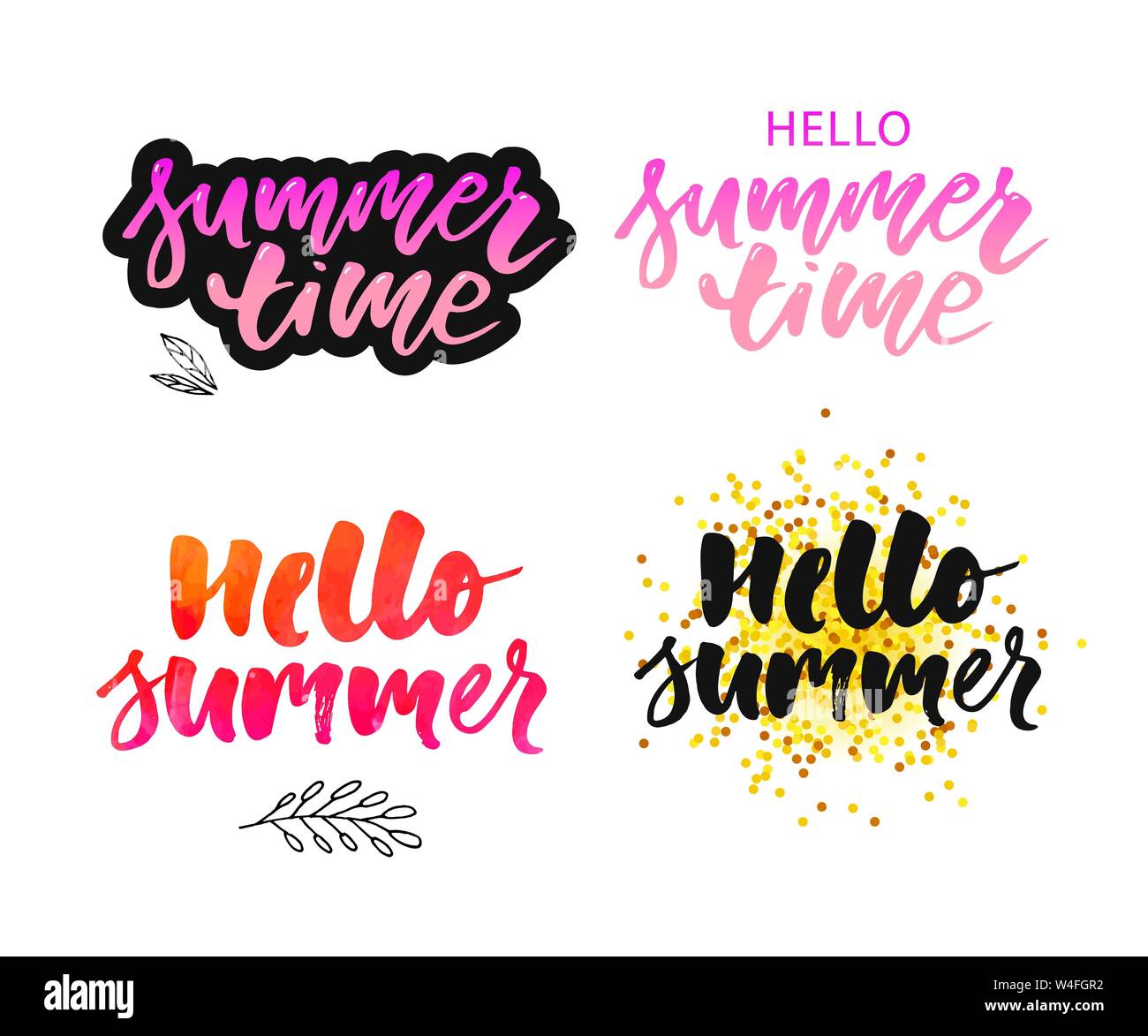 Vector illustration: Brush lettering composition of Summer Vacation ...