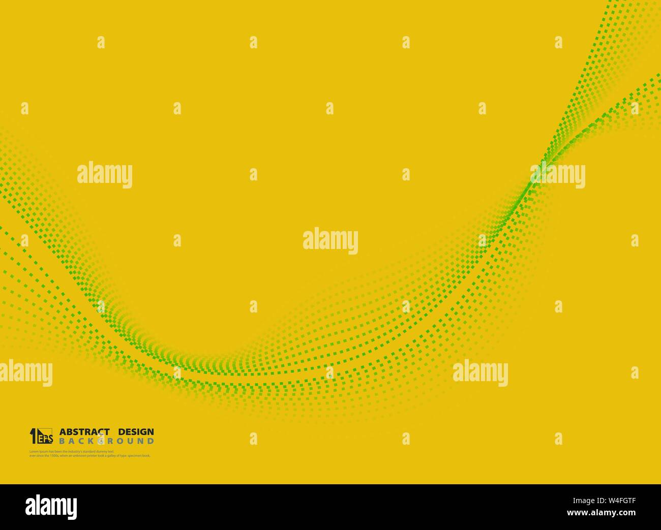 Abstract yellow green style line wavy with free space of text cover ...