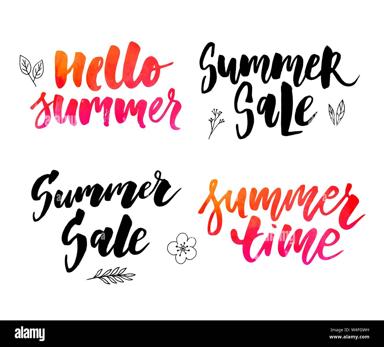Vector illustration: Brush lettering composition of Summer Vacation ...