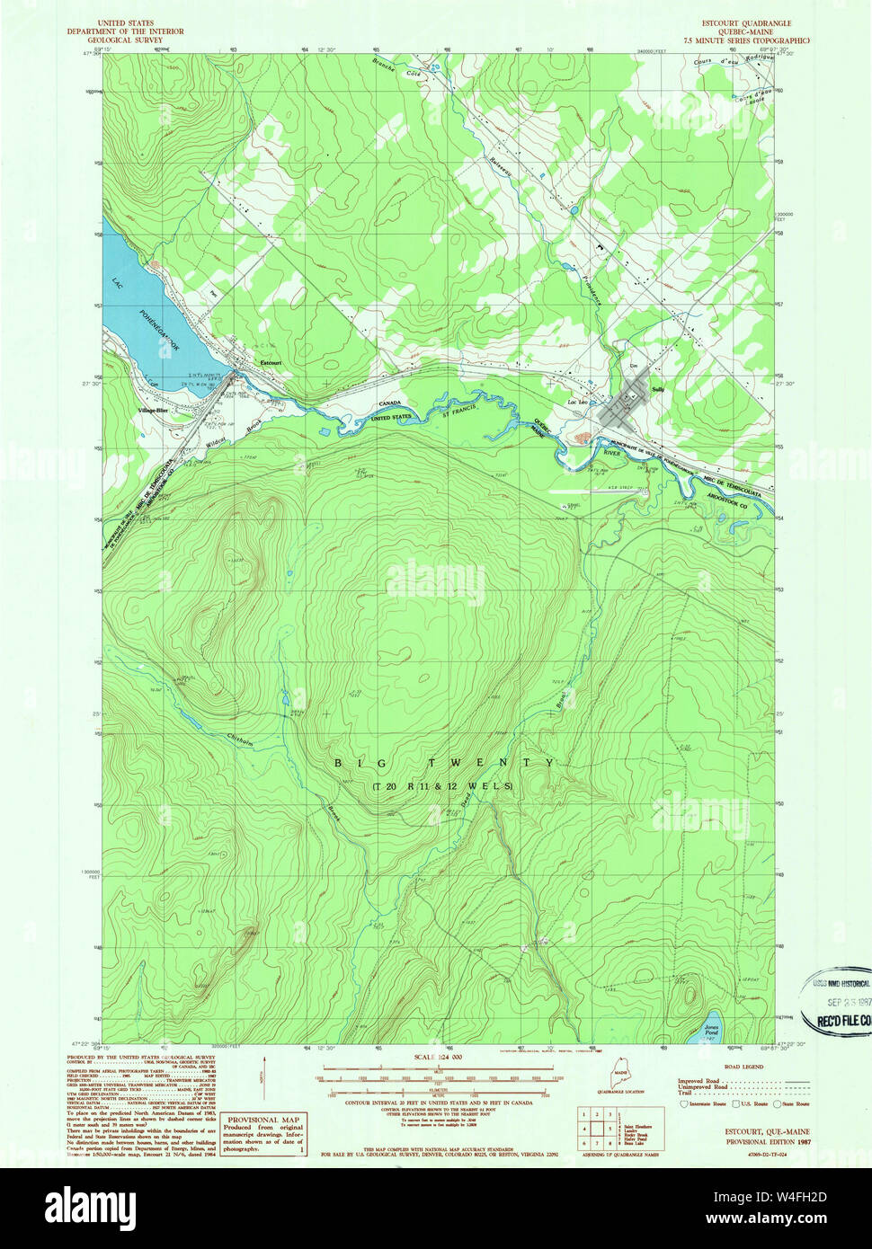 Maine USGS Historical Map Estcourt 807905 1987 24000 Restoration Stock ...
