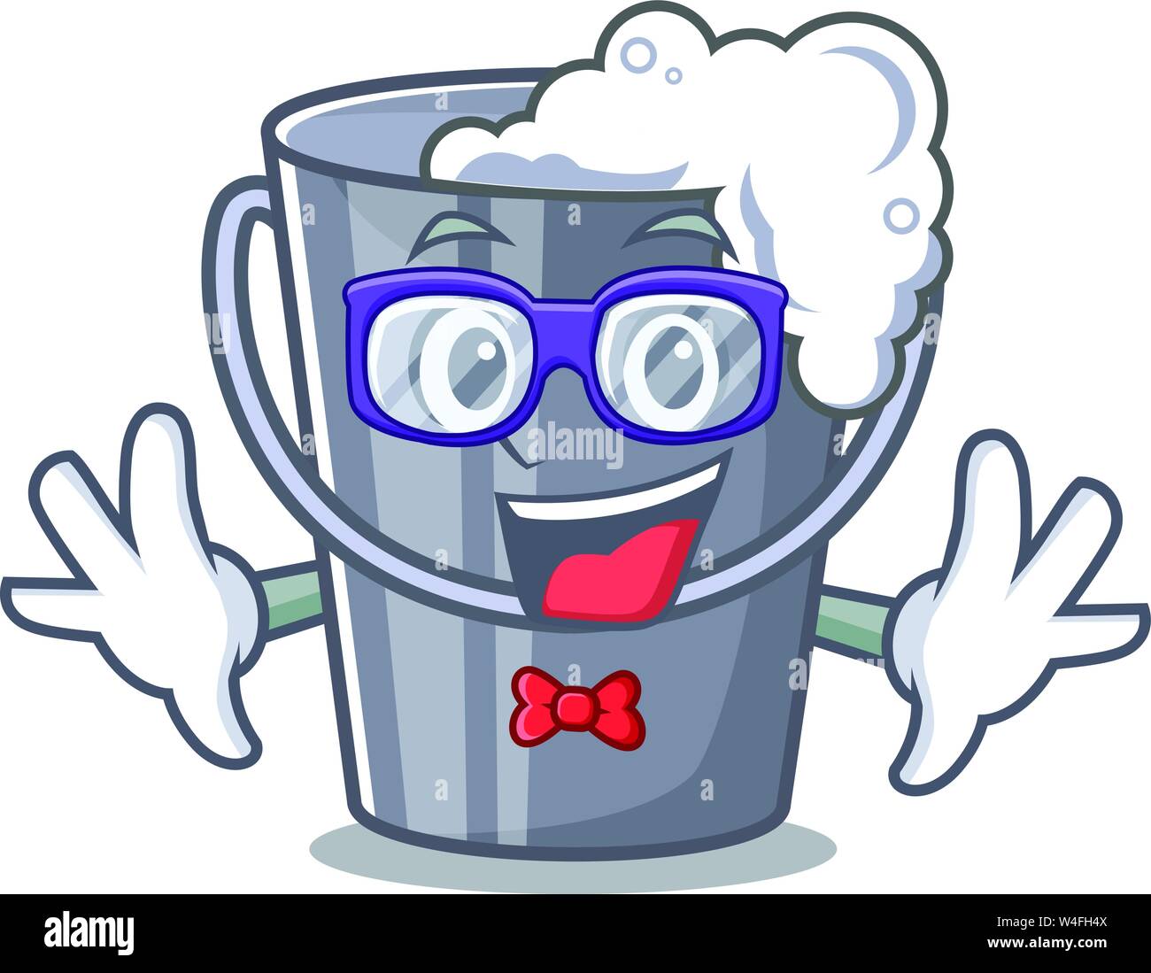 Geek soapy water in a cartoon bucket vector illustration Stock Vector ...