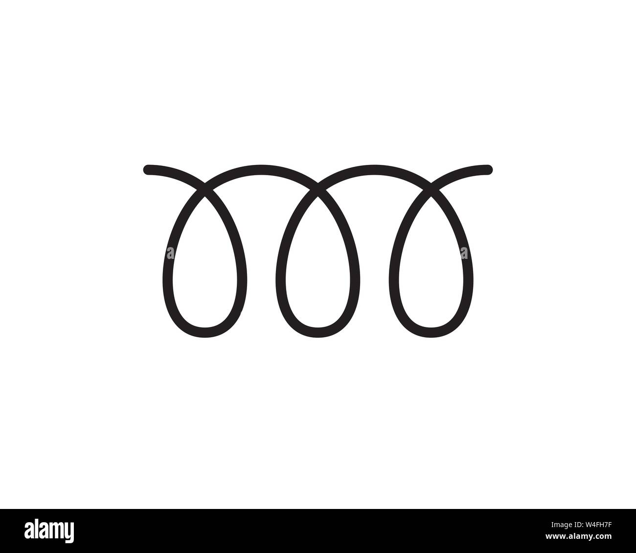 Black spiral flexible wire elastic on white Stock Vector Image & Art ...