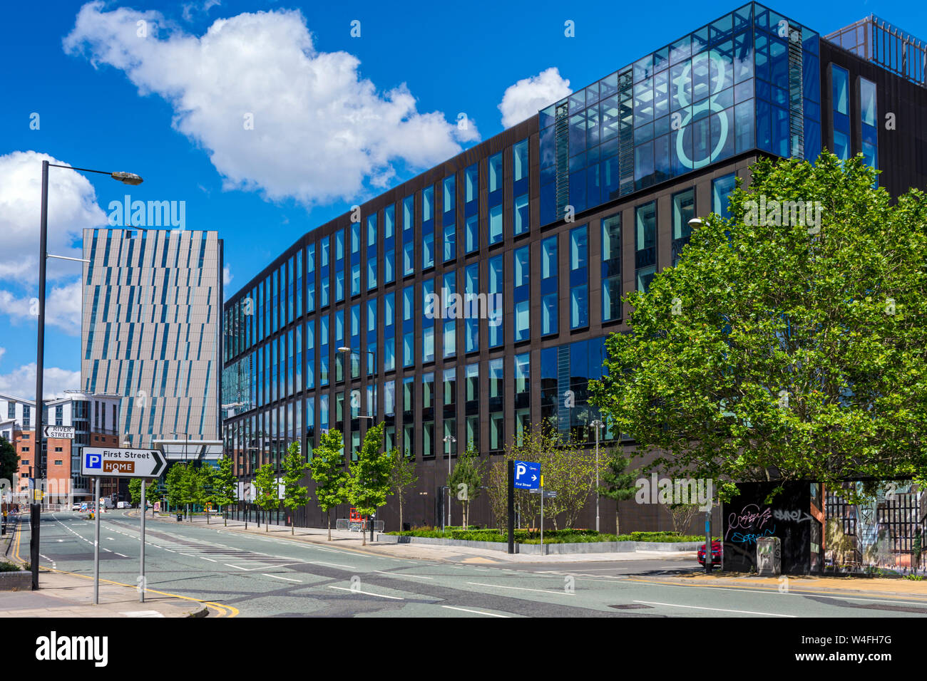 The Axis Tower, and the No.8 First Street buildings from Medlock Street ...