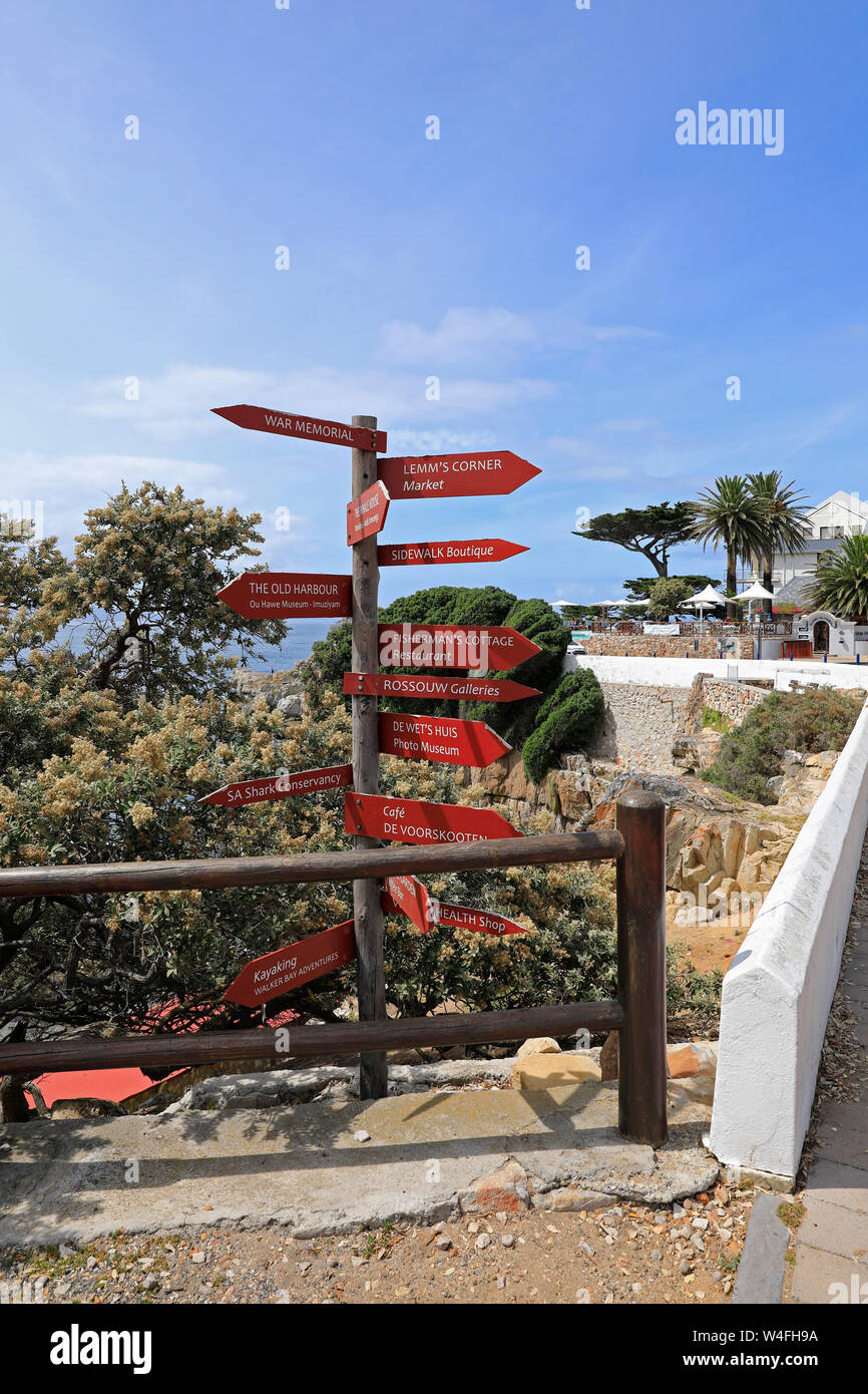 Direction signs , Hermanus, Overberg region, South Africa Stock Photo ...