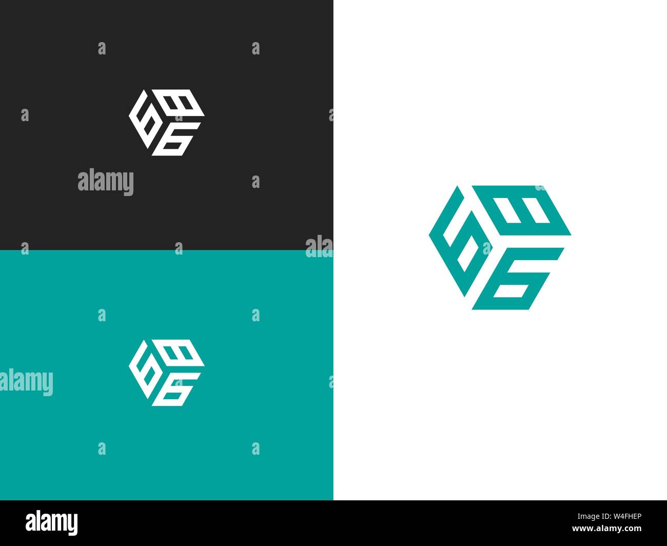 Combination number, stylish vector emblem for design Stock Vector Image ...