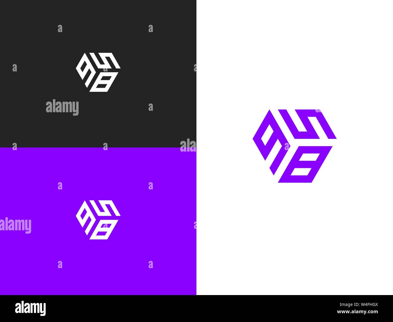 Combination number, stylish vector emblem for design Stock Vector Image ...