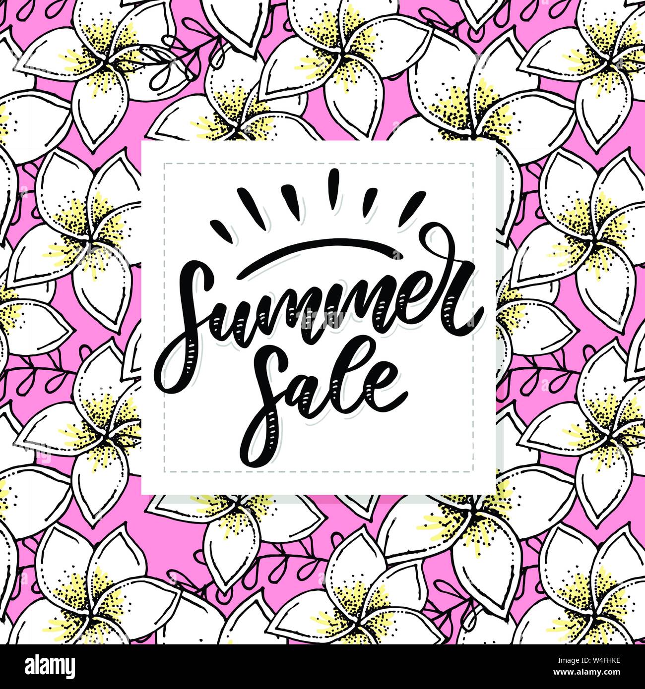 Vector word sale .Letters made of flowers and leaves on a white ...