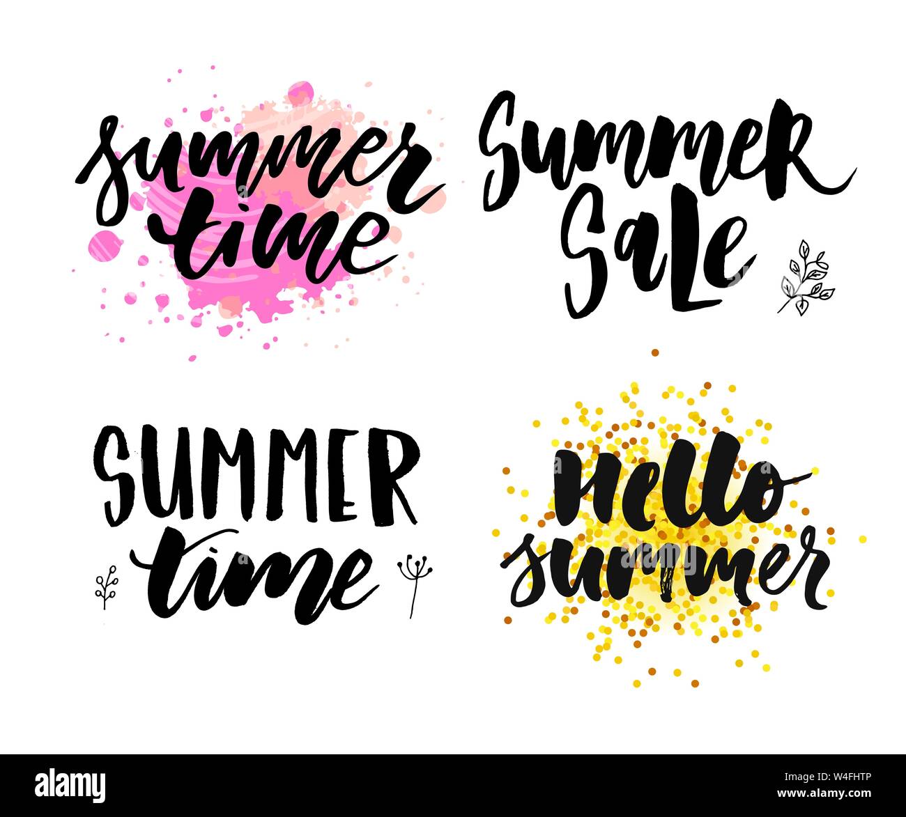 Vector illustration: Brush lettering composition of Summer Vacation ...