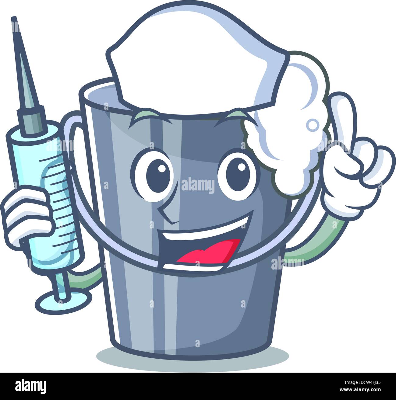 Nurse soapy water in a cartoon bucket vector illustration Stock Vector ...