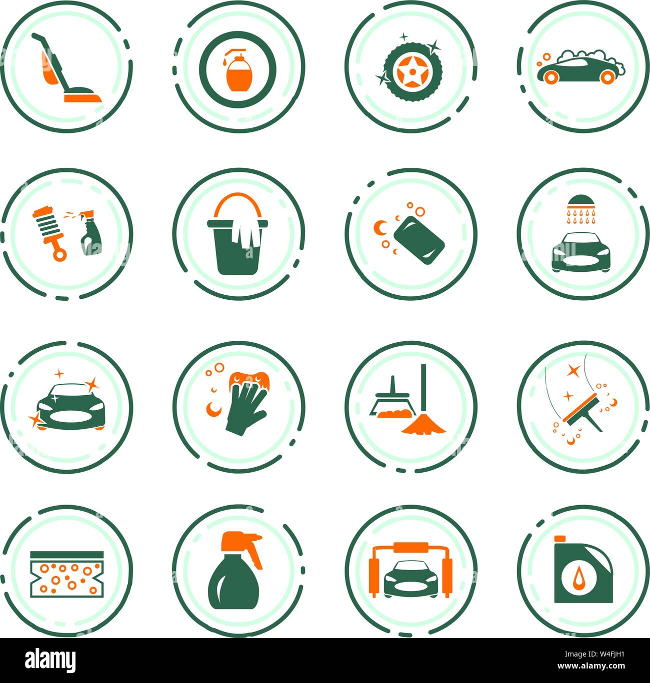 Car wash icon set for web sites and user interface Stock Vector Image ...