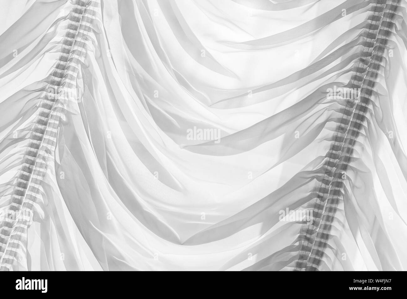 Decorative white tulle with folds, background photo texture Stock Photo ...