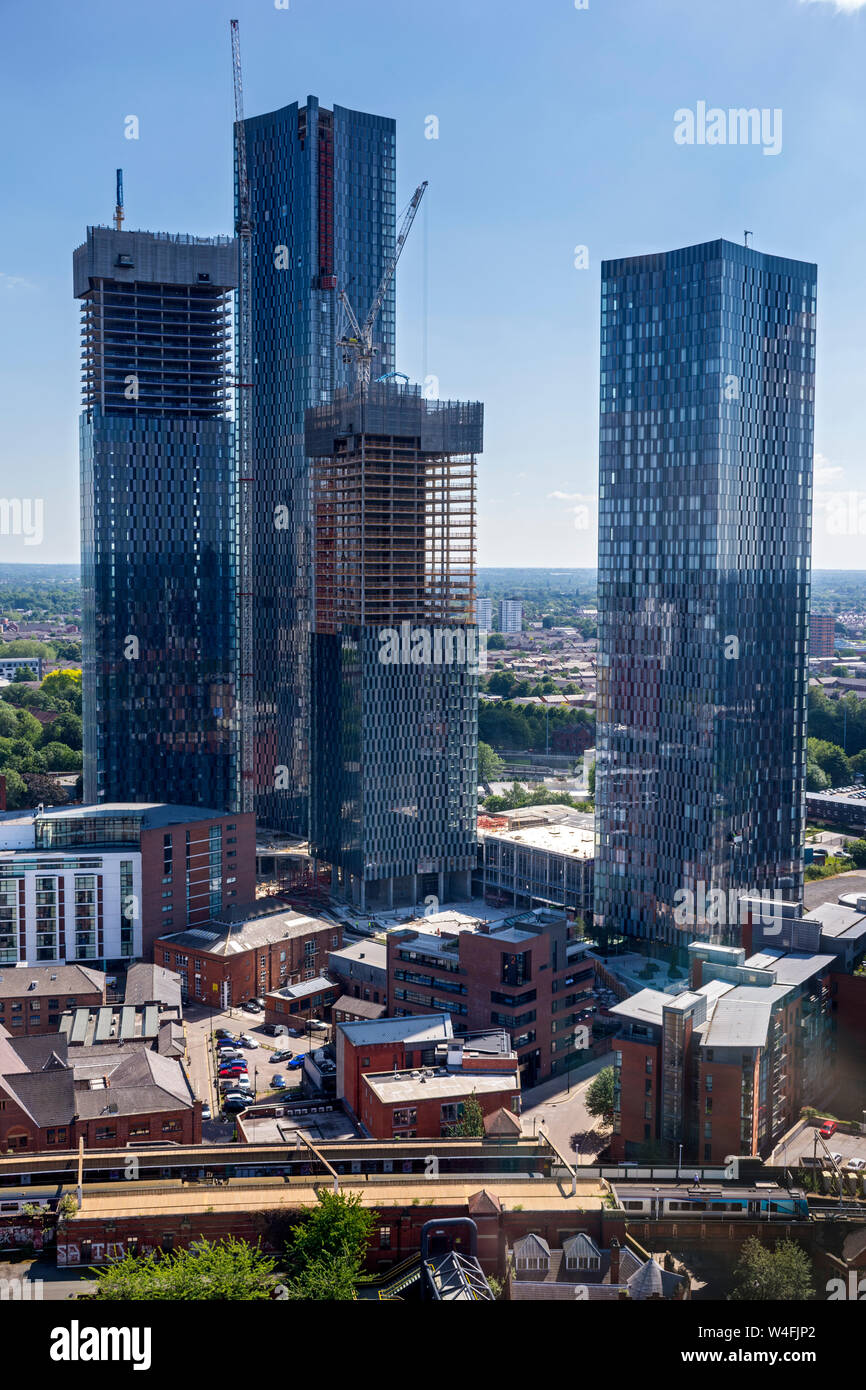 The Deansgate Square apartment blocks (under construction, June 19 ...