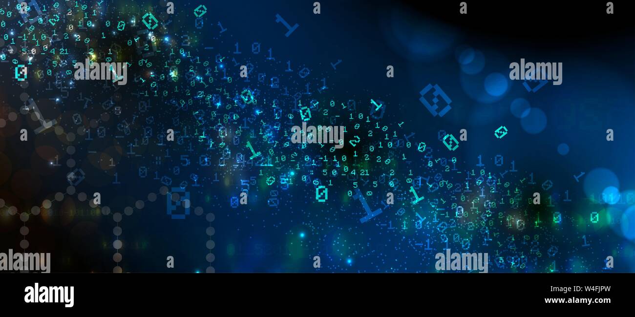 Abstract Artificial intelligence. Technology web background. Virtual ...