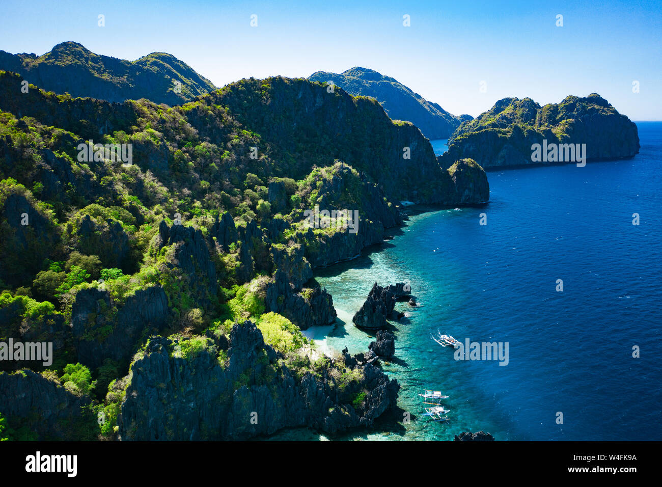 Aerial view of Hidden beach in El Nido, Palawan, Philippines Stock ...