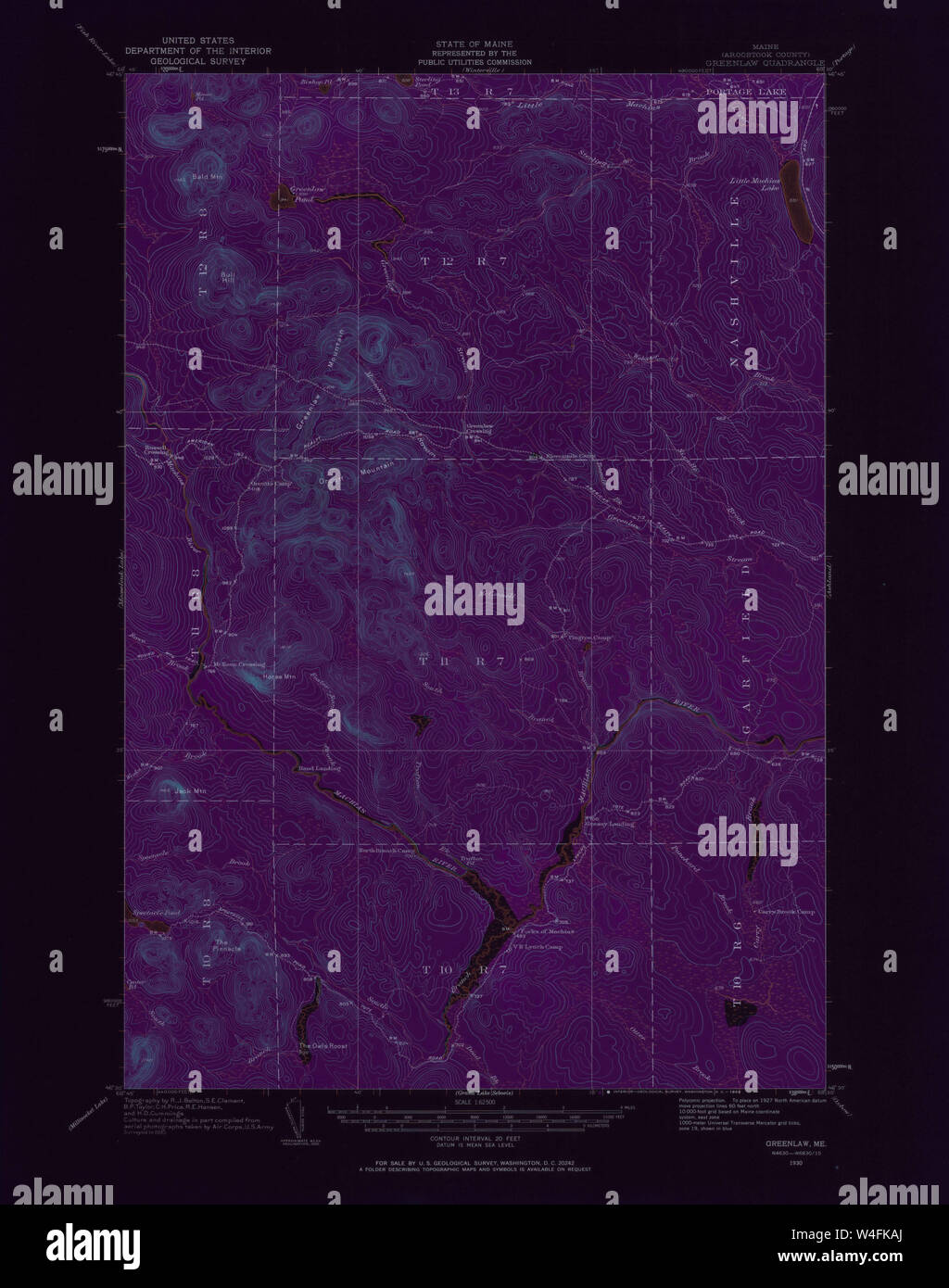 Maine USGS Historical Map Greenlaw 306596 1930 62500 Inversion ...