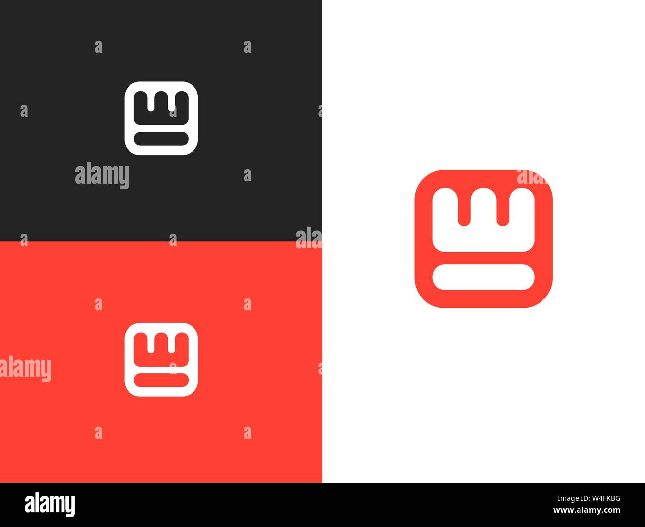 W rounded logo hi-res stock photography and images - Alamy