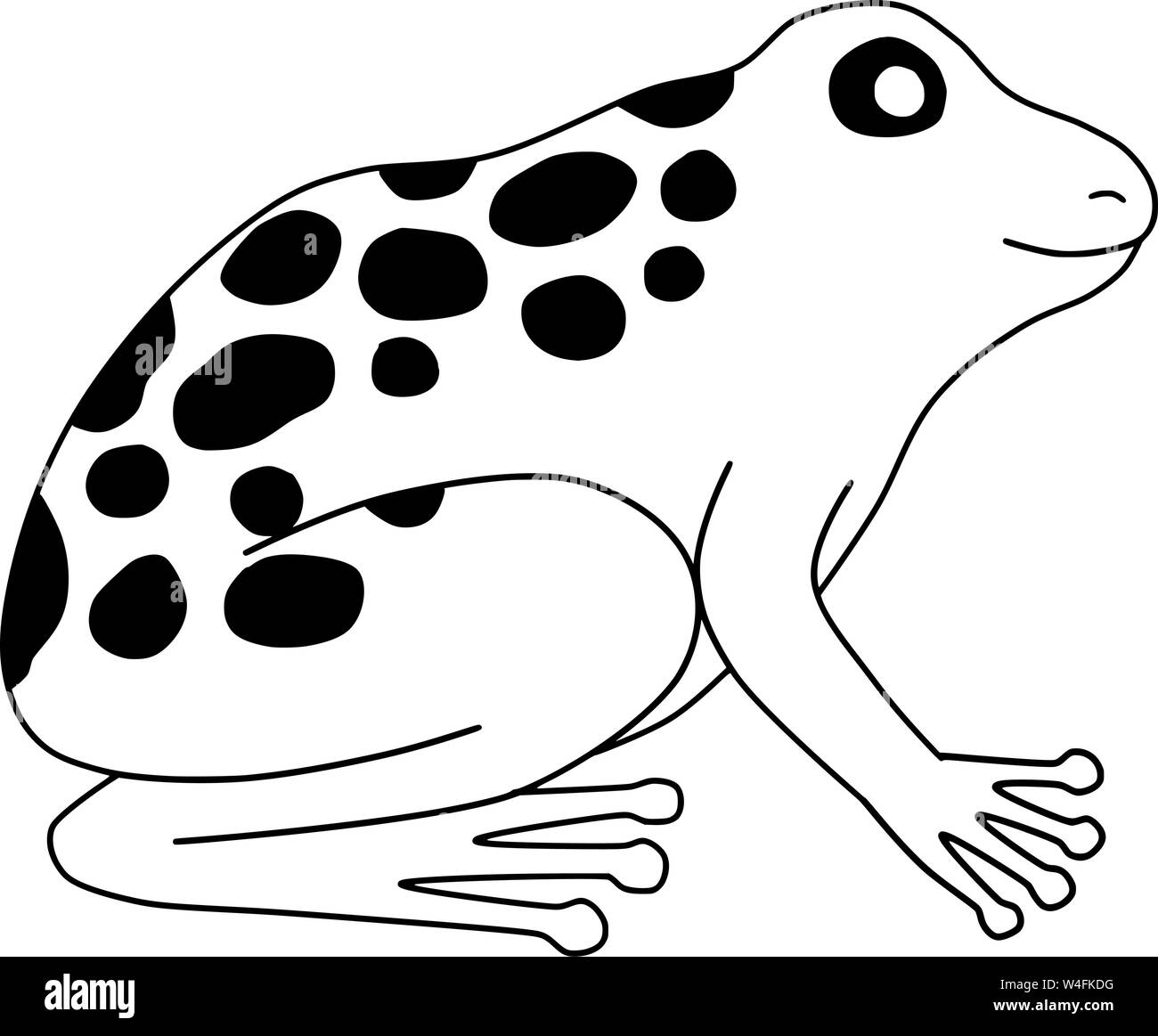 Bull Frog Vector Line Art Animal Wildlife Cartoon reptile Illustration ...