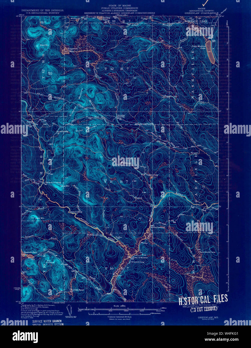 Maine USGS Historical Map Greenlaw 807524 1933 62500 Inversion ...