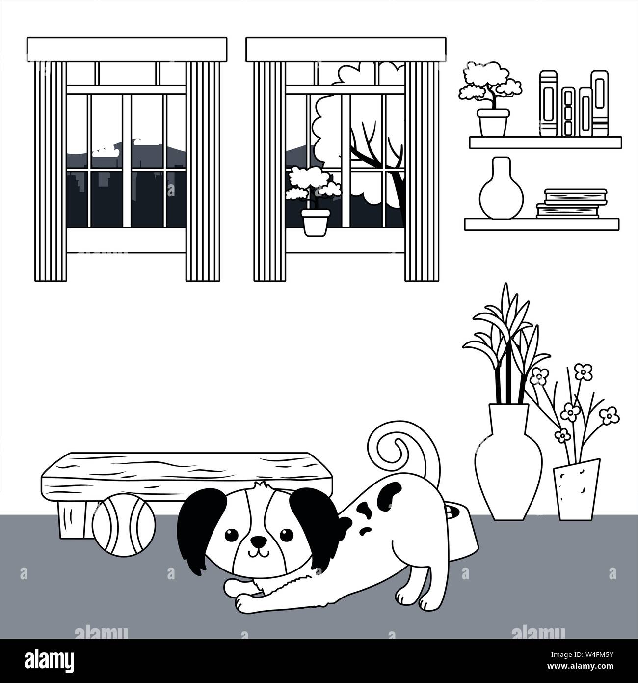 Dog cartoon design, Mascot pet animal nature cute and puppy theme ...