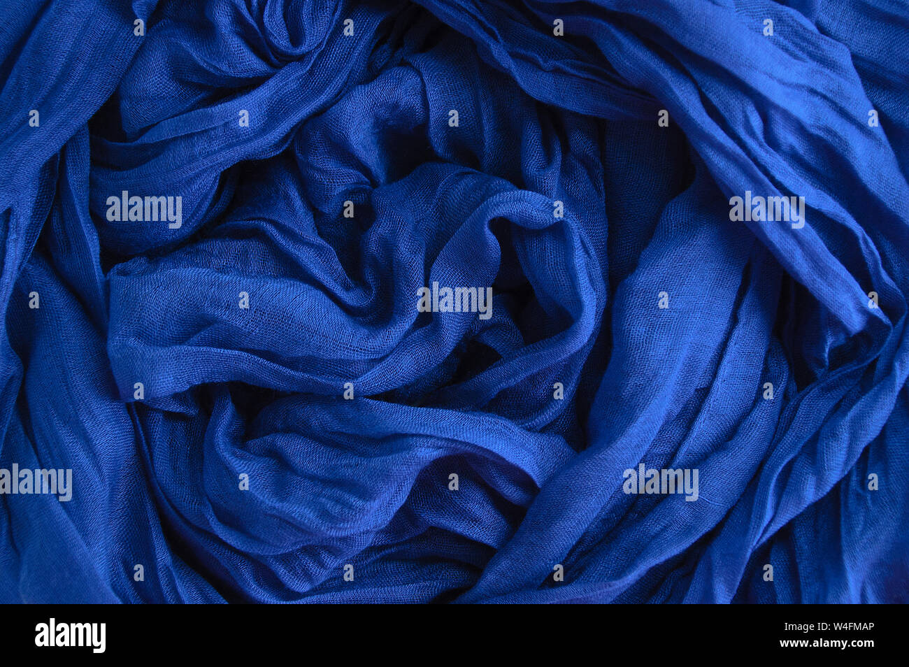 Blue cotton fabric closeup. Fragment of the texture Stock Photo - Alamy