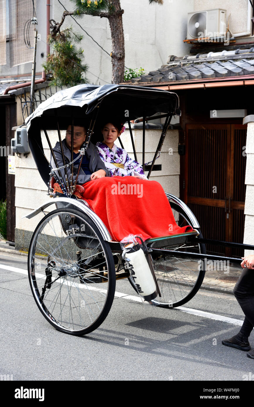 couple in carriage Arashiyama Japan Stock Photo - Alamy