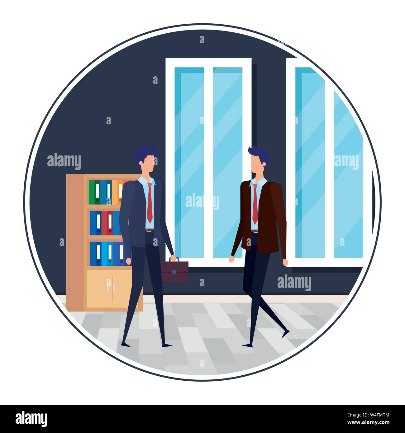 elegant businessmen in the workplace characters Stock Vector Image ...